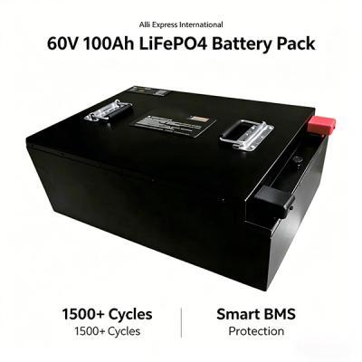 China Custom Electric 2 Wheel 3 Wheeler LiFePO4 Lithium Battery Motorcycle Battery 60V 100Ah for sale