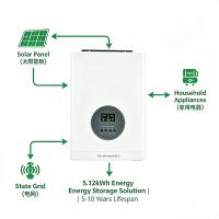 China 5.12kWh LiFePO4 Lithium Battery with 5kW Load Capacity and Long Cycle Life for Solar Storage Systems for sale