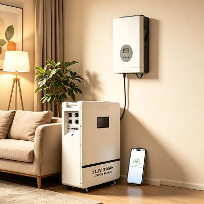China 16.07kWh 10kW High Power Load Rollable Design LiFePO4 Battery for Home Solar Energy Storage for sale