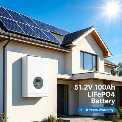 China 5KW Power 51.2V 100Ah 5.12kWh LiFePO4 Solar Battery for Home Energy Storage for sale