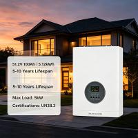 China 5KW Power 51.2V 100Ah 5.12kWh LiFePO4 Solar Battery for Home Energy Storage for sale