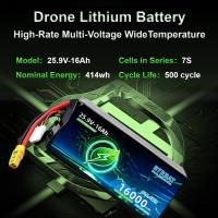 China 25.9V 16000mAh 7S Drone Lithium Polymer Battery 414.4Wh High Energy Density Wide Temp Industrial UAV Battery Max 5C Continuous Discharge Factory Direct Supply for sale