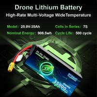 China 7S 25.9V 35Ah lithium ion battery pack max 5C continuous discharge rechargeable lithium battery pack factory wholesale high capacity durable power battery for robotics power supply outdoor equipment for sale