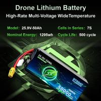 China 25.9V 50Ah Lithium Ion Battery Pack 7S Cells Maximum Charge Voltage 17.5V Cut Off Voltage 1C Recharge Rate High Discharge Performance BMS Built In For Industrial Power System Heavy Duty Equipment for sale