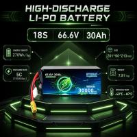 China 18S 66.6 Volt 30Ah Rechargeable Lithium Battery 7.81kg Light Weight Size 201 90 213mm High Rate Discharge Battery For UAV And Heavy Load Device Factory Direct Shipment for sale