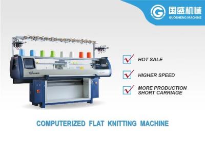 China 5G Sweater Flat Bed Knitting Machine 52 Inch Double System Single Carriage for sale