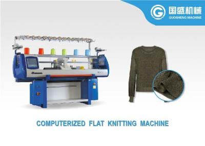 China Flat Bed Three System 14G Sweater Knitting Machine 44 Inch AC Servo for sale