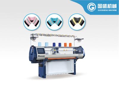 China Flat Bed Jacquard Polo Collar Knitting Machine 52 Inch Single System 5G-15G for sale
