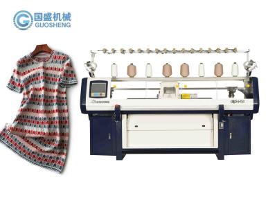 China 10G Flat Bed Knitting Machine 52 Inch Double System with Comb GUOSHENG for Women Dress for sale