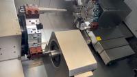 China Precision Dual Head Inclined Bed Lathe For 65mm Machining for sale