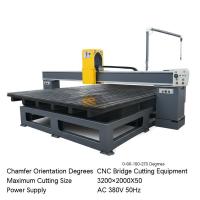 China CNC Bridge Cutting Equipment with 5000kg Load Capacity 18.5kW Motor and 0-90-180-270° Chamfer Orientation for sale