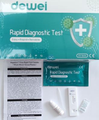 China HCV Hepatitis C Rapid Test Kit Strip Cassette For Whole Blood Serum Plasma for sale