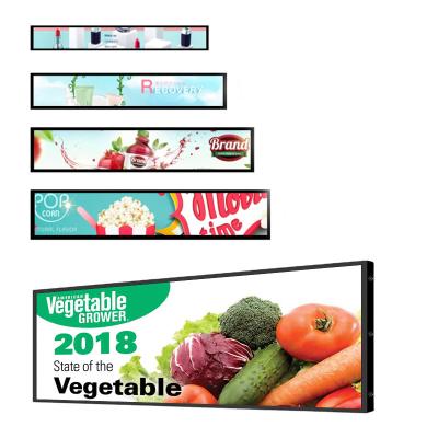 China Ultra Wide Stretch Display Digital Signage Bar Shelf Edge LCD Display Screen 60cm 25.5