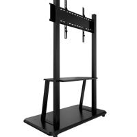 China 32 40 43 50 55 58 65 75 85 86 98 100 110 Inch Interactive Flat Panel Smart White Board TV Mobile Stand With Wheels for sale