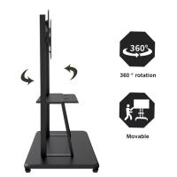 China 32 40 43 50 55 58 65 75 85 86 98 100 110 Inch Interactive Flat Panel Smart White Board TV Mobile Stand With Wheels for sale