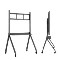 China Mobile TV Rolling Floor Stand Lockable Wheels Trolley 55-86 Inch Interactive Whiteboard for sale
