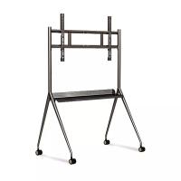 China Mobile TV Rolling Floor Stand Lockable Wheels Trolley 55-86 Inch Interactive Whiteboard for sale