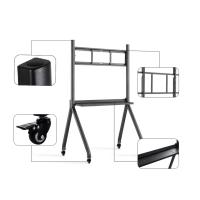 China Mobile TV Rolling Floor Stand Lockable Wheels Trolley 55-86 Inch Interactive Whiteboard for sale