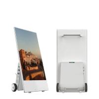 China Battery Powered Supply LCD Poster 43 Inch Portable Digital Billboard Advertising Display Screen with Movable Wheels for sale