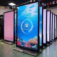 China 75 Inch Full Screen Indoor 4K Ads Display Floor Standing Advertising Player Info Poster WIFI Android LCD Digital Signage for sale
