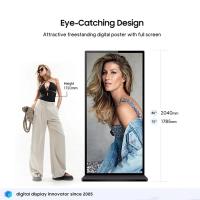 China 75 Inch Full Screen Indoor 4K Ads Display Floor Standing Advertising Player Info Poster WIFI Android LCD Digital Signage for sale