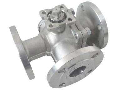 China Floating Type Three Way Ball Valve Hand Lever Gear Pneumatic Operation for sale