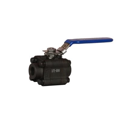 China Small Size 3 Piece Floating Type Ball Valve NPT Forged Steel Ball Valve for sale