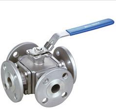 China 4 Way Flanged Ball Valve CL150 Pressure 1/2