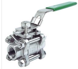 China Stainless Steel Three Piece Ball Valve SW 1000PSI Pressure 1/2