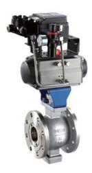 China Stainless Steel Flanged V Type Ball Valve Pneumatic With Maximum Security for sale