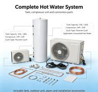 China Low Noise Air Source Heat Pump Water Heater 150L/260L Tank 1HP/2HP Compressor Fluorine Cycle Energy Saving Hot Water System for sale