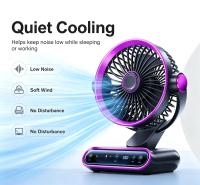 China 360° Wide Airflow Portable Desktop Fan Rechargeable USB Personal Fan With LED Display Adjustable Angle Quiet Operation for sale