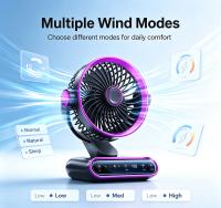 China 360° Wide Airflow Portable Desktop Fan Rechargeable USB Personal Fan With LED Display Adjustable Angle Quiet Operation for sale
