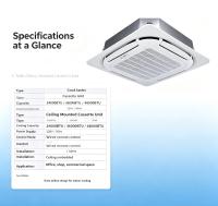 China Cloud Series Commercial Central Air Conditioner 24000-48000 BTU 4 Way Ceiling Mounted Inverter Split AC With Auto Clean 8 Way Airflow for sale