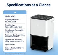China Portable Dehumidification Device With Air Filter Quiet Moisture Removal / Easy Maintenance Dust Filter for sale