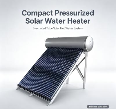 China Pressurized Evacuated Tube Solar Water Heater Stainless Steel Solar Hot Water System For Household Roof Installation for sale