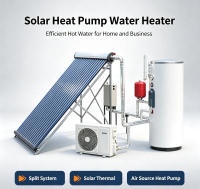China Split Solar Heat Pump Water Heater , Solar Thermal Collector + Air Source Heat Pump Combined Hot Water System for sale