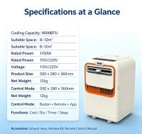 China Airwens Mini Portable Cooling Air Conditioner Cool Dry Timer 3 Working Modes Compact For Camper Tent for sale