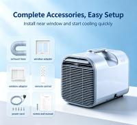 China Outdoor Camping Electric Mini Portable Air Conditioner 4100 BTU Remote Control Complete Exhaust Pipe Accessories for sale