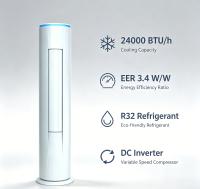 China 18000 24000 BTU Round Cabinet Air Conditioner Floor Standing R410A R32 for sale