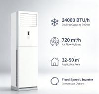 China 24000 BTU Floor Standing Air Conditioner 7000W 720m3/h Square Cabinet for sale
