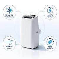 China 12000 BTU Portable Air Conditioner Cooling Heating R290 1350W Remote Self Clean for sale