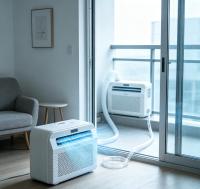 China Split Window Air Conditioner 7000BTU 9000BTU WiFi 44dB Sleep Mode No Installation for sale