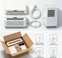 China Split Window Air Conditioner 7000BTU 9000BTU WiFi 44dB Sleep Mode No Installation for sale