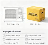 China 9000BTU Window AC Unit Fixed Frequency 440m3/h R410A for Small Rooms 298sqft for sale
