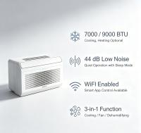 China Split Window Air Conditioner 7000BTU 9000BTU WiFi 44dB Sleep Mode No Installation for sale