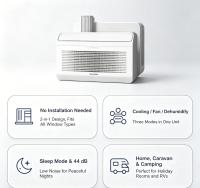 China Split Window Air Conditioner 7000BTU 9000BTU WiFi 44dB Sleep Mode No Installation for sale