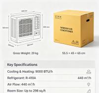 China Easy Install Portable Air Conditioner 9000BTU Cooling Heating Compact Household Window Air Conditioner for sale