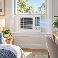 China 7000 BTU Window Air Conditioner R410A 1600W 440m3/h Single Cooling AIRWENS for sale