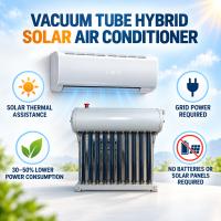 China Vacuum Tube Solar Air Conditioner 9000BTU Hybrid Thermal Energy Saving For High Cost Areas for sale
